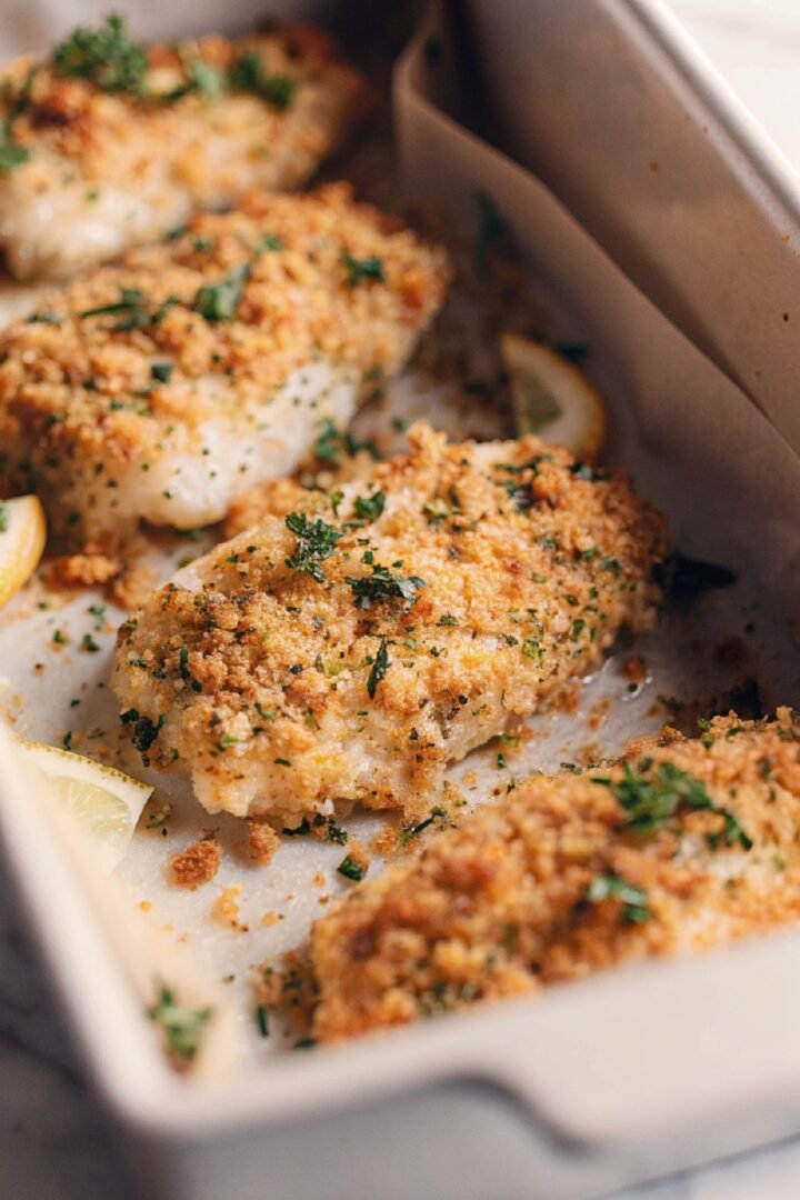 Baked Fish with Panko Bread Crumbs – onepinchsalt.com